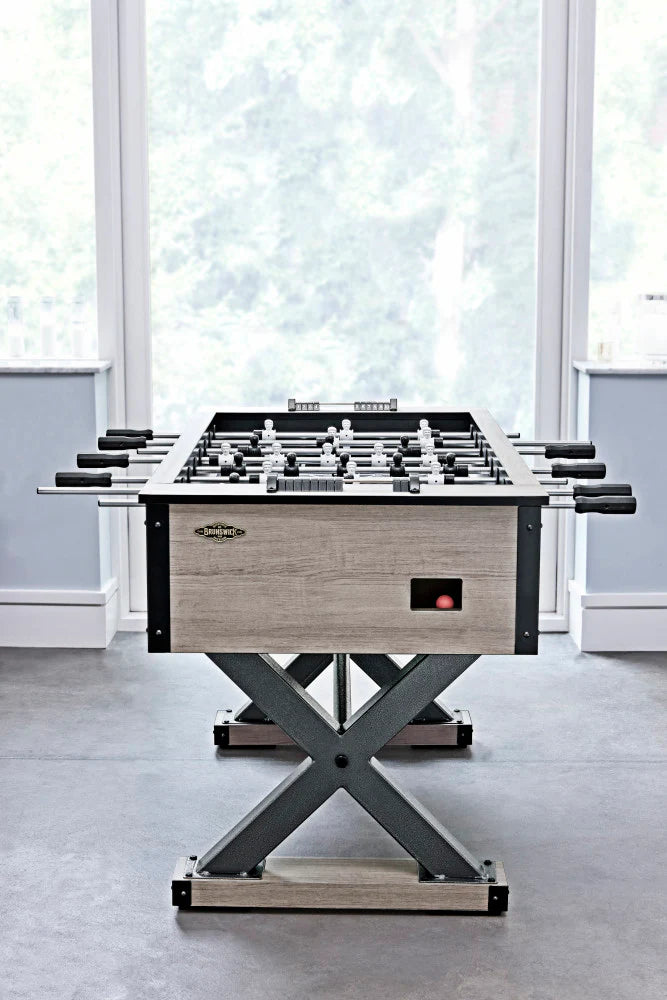 Brunswick Premier Foosball Table - Weathered Oak – Game Table Champ